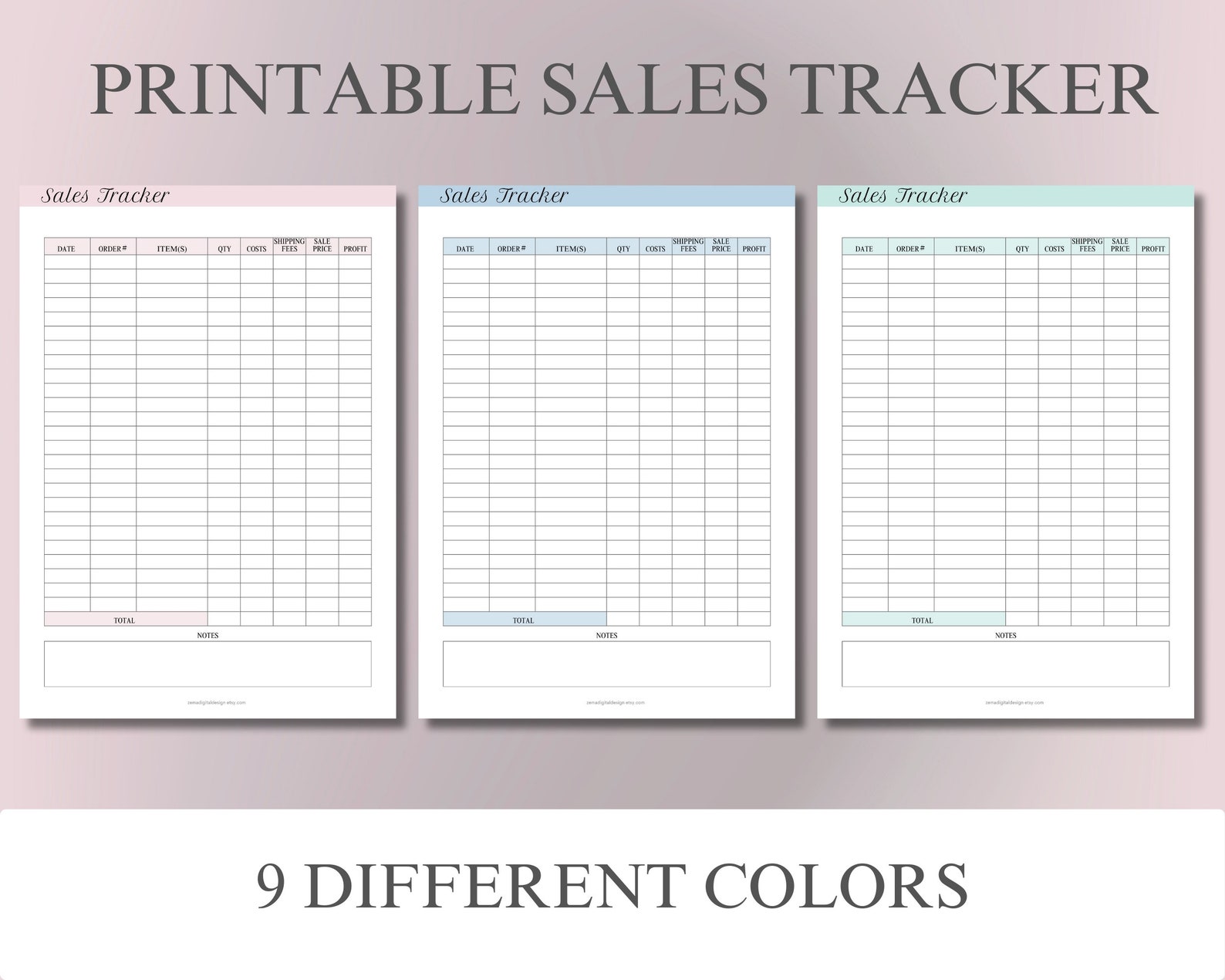 Printable Fillable Sales Tracker, Simple Sales Page, Small Business ...