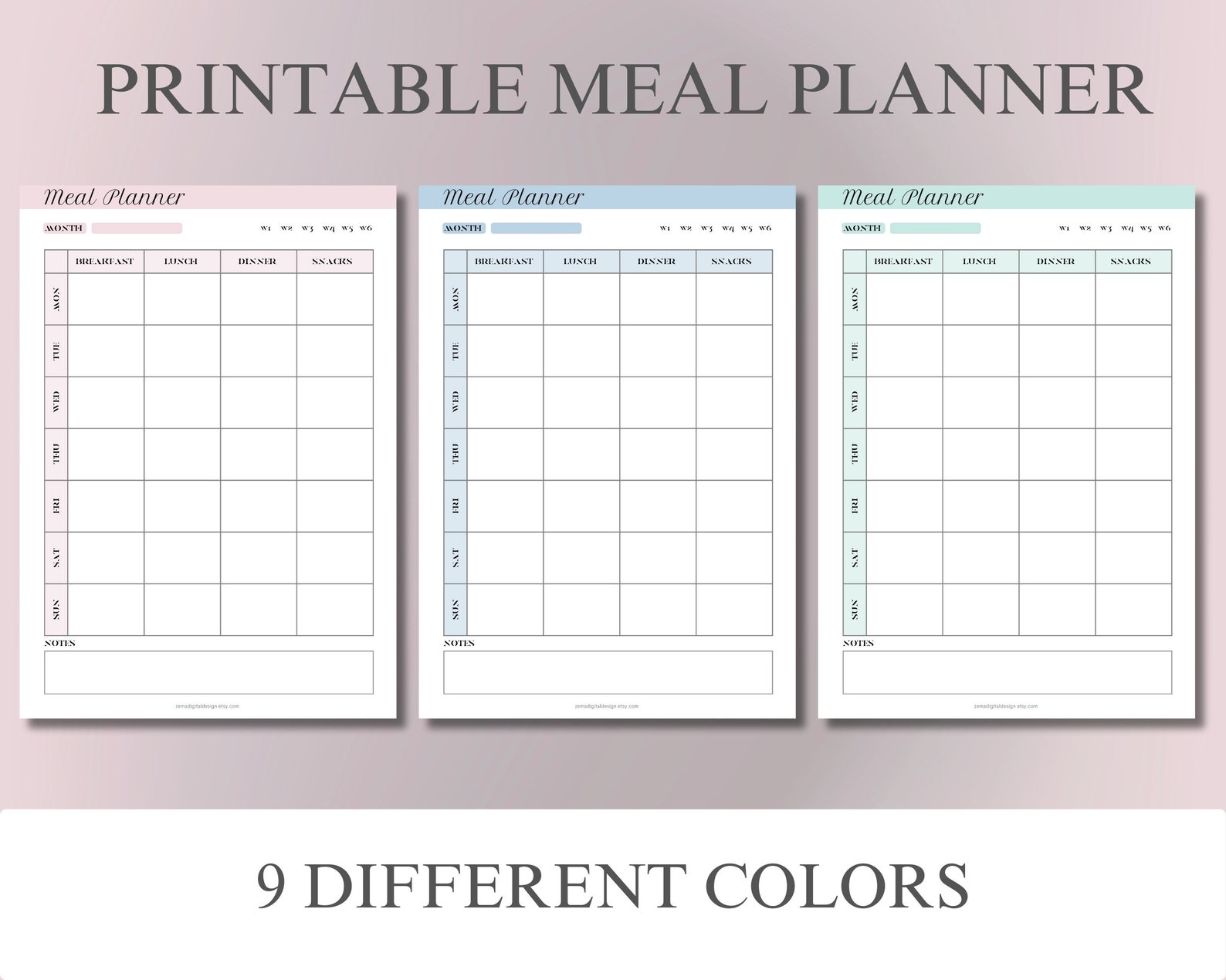 Meal Planner Printable Weekly Meal Plan Template 7 Day Meal Plan ...
