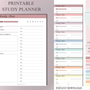 Printable Fillable Study Planner, Simple Student Plan, Weekly Daily ...