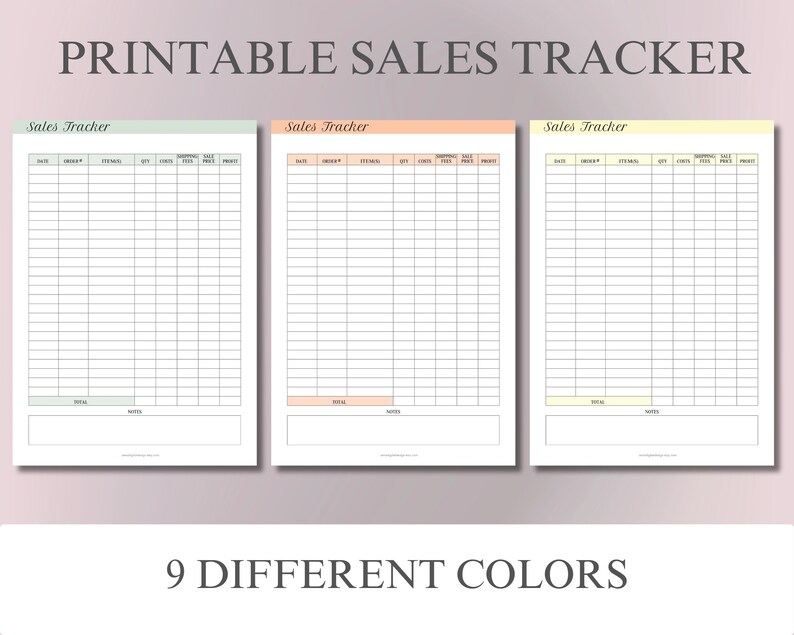 Printable Fillable Sales Tracker, Simple Sales Page, Small Business ...