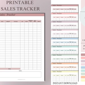 Printable Fillable Sales Tracker, Simple Sales Page, Small Business ...