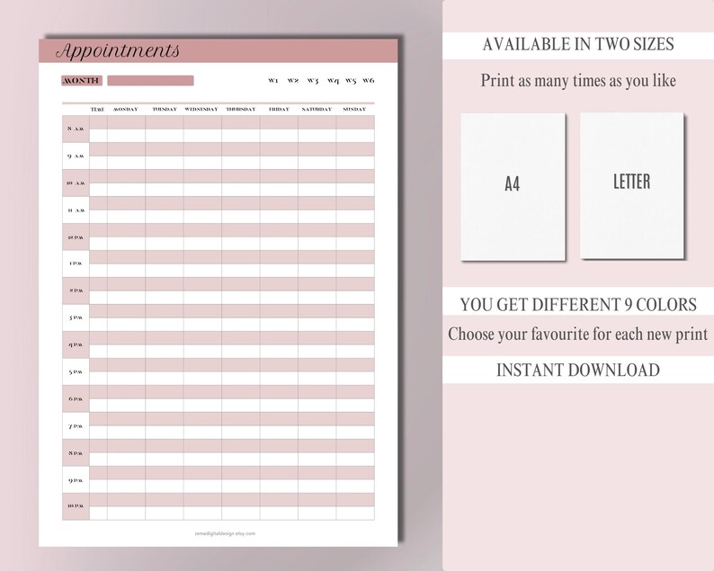 Printable Fillable Appointment Tracker Pdf Small Business Appointment ...