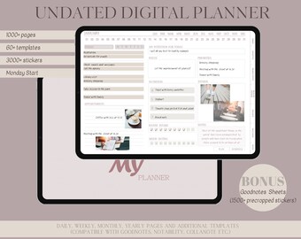 Undated Digital Planner, iPad Planner, Goodnotes Planner, Notability ...