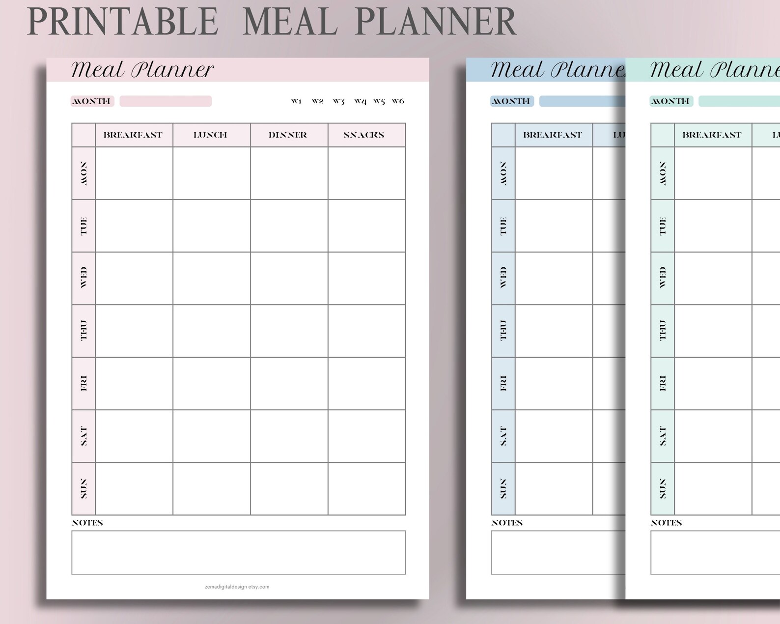 Meal Planner Printable Weekly Meal Plan Template 7 Day Meal Plan ...