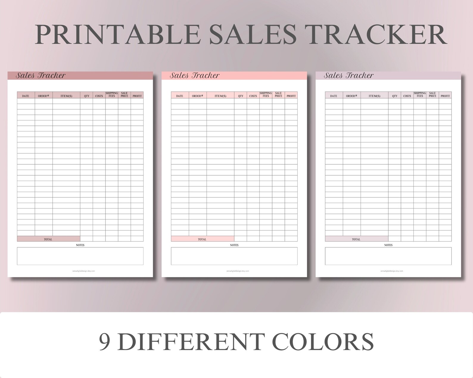 Printable Fillable Sales Tracker, Simple Sales Page, Small Business ...