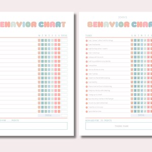 Chore Chart Bundle for Kids Printable Fillable Behavior Chart Daily ...
