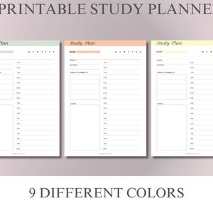 Printable Fillable Study Planner, Simple Student Plan, Weekly Daily ...