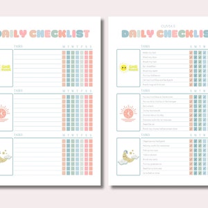 Chore Chart Bundle for Kids Printable Fillable Behavior Chart Daily ...