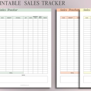 Printable Fillable Sales Tracker, Simple Sales Page, Small Business ...