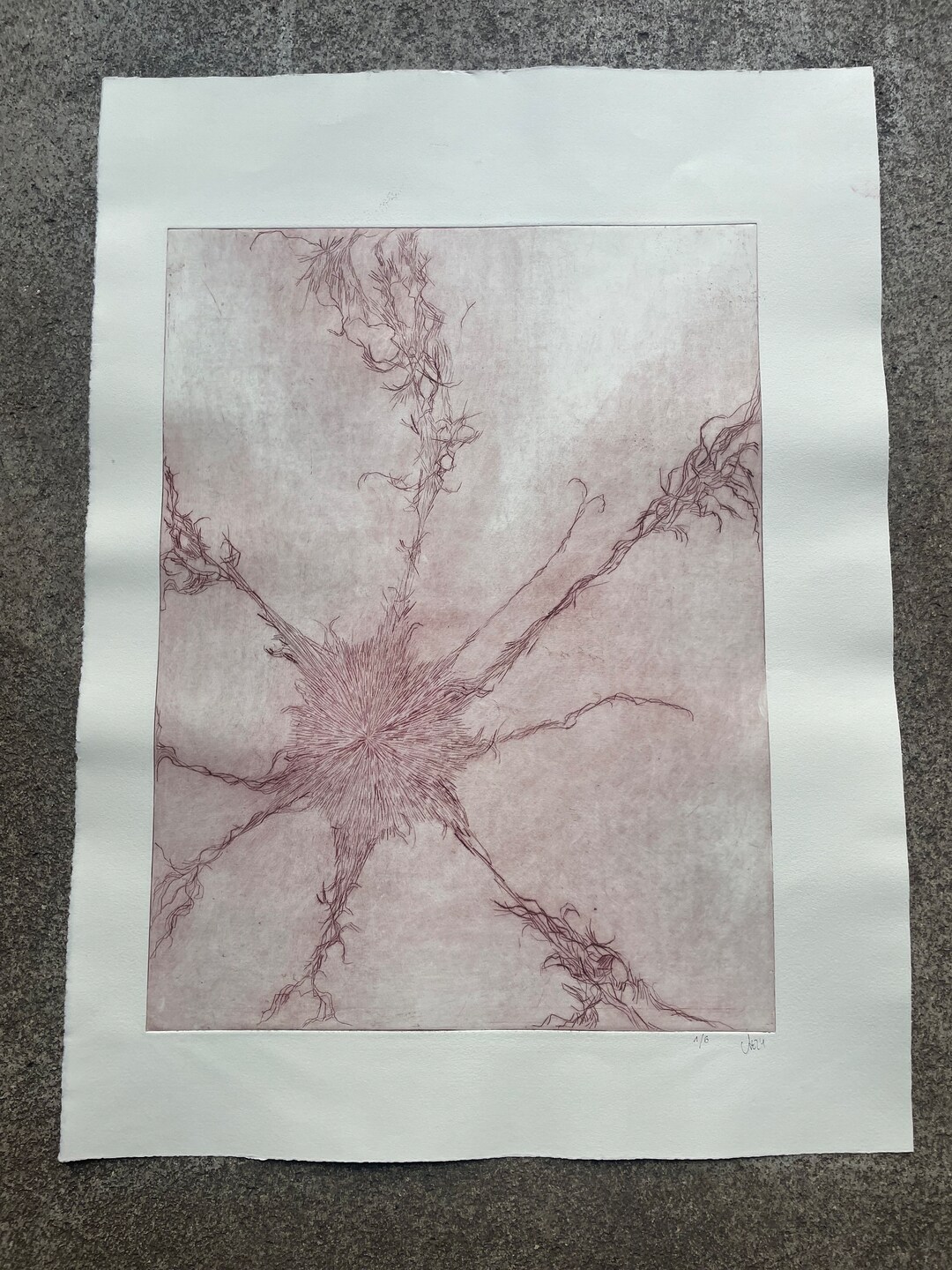 Abstract Drypoint Etching by AE 2024 - Etsy