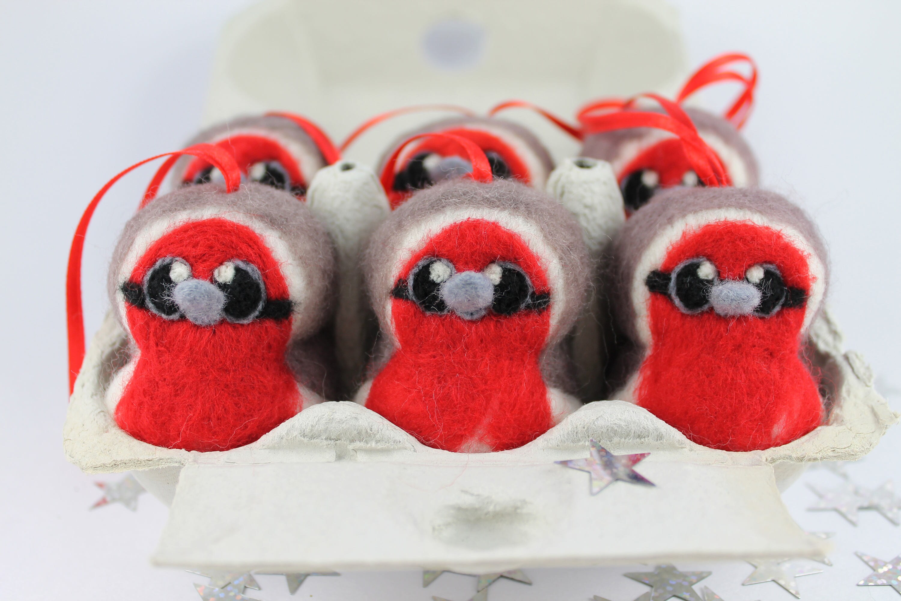 Robin Christmas Tree Decoration Needle Felted Robin Bird 1 Supplied - Etsy