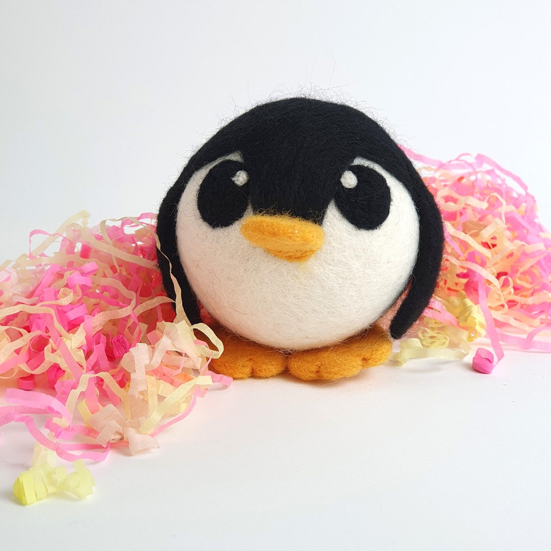 Needle Felted Penguin BIG Roly Poly Penguin Ornament - Etsy