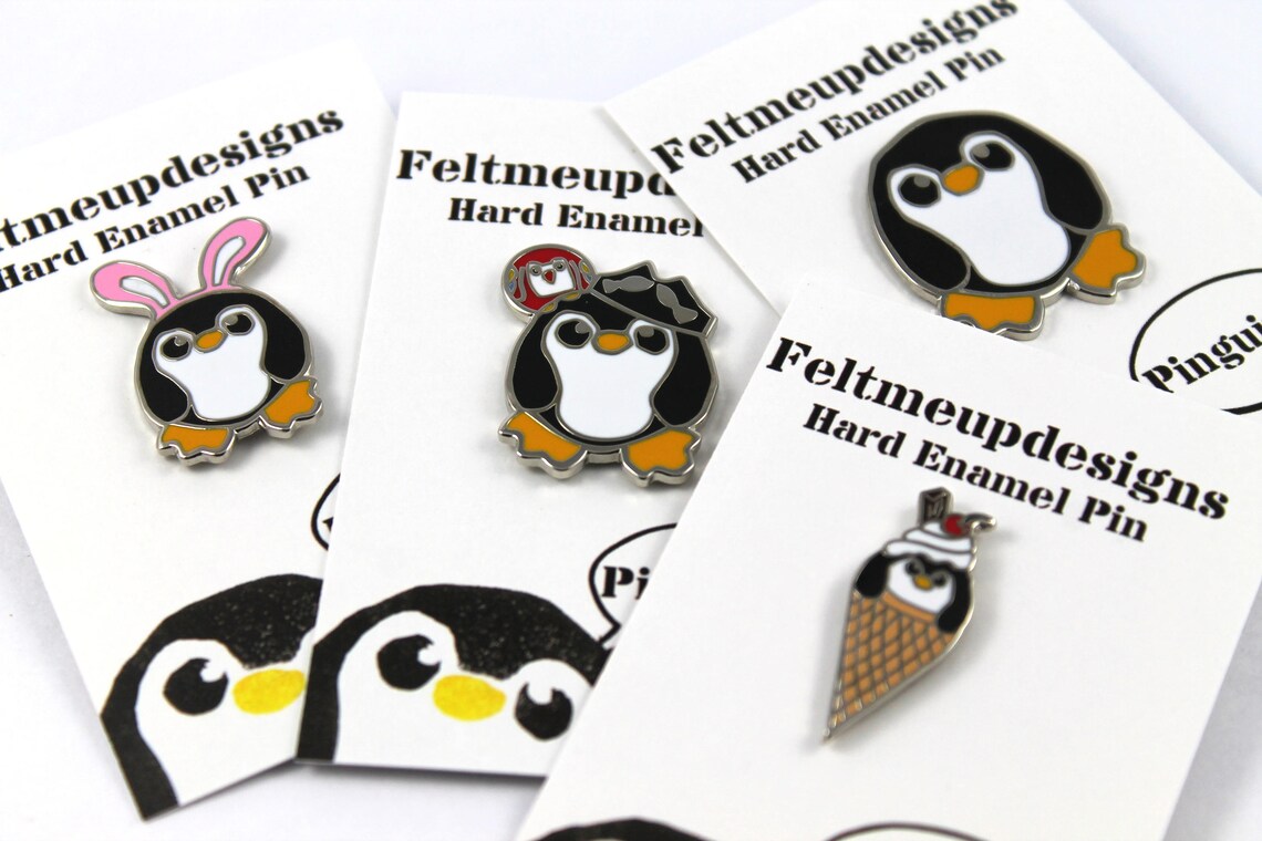 Penguin Pin Enamel Penguin Pin Penguin Badge Cute Pin | Etsy