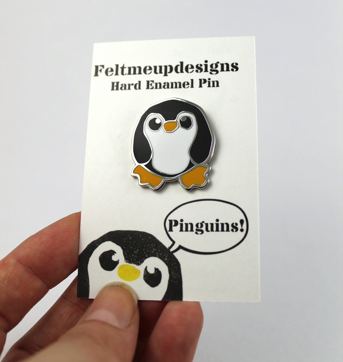 Penguin Pin Enamel Penguin Pin Penguin Badge Cute Pin | Etsy