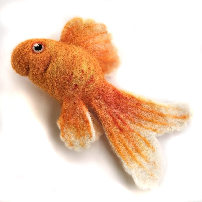 Needle Felted Large Goldfish in Orange Hanging Fish Decoration - Etsy