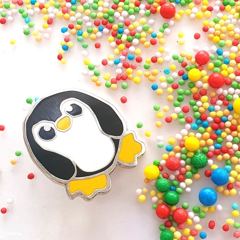 Penguin Pin, Enamel Penguin Pin, Penguin Badge, Cute Pin, Lapel Pin ...