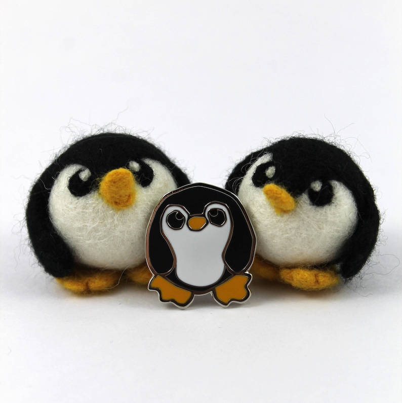 Penguin Pin Enamel Penguin Pin Penguin Badge Cute Pin | Etsy