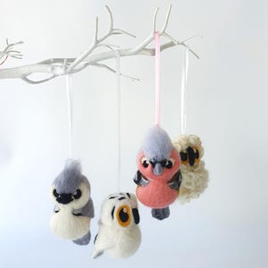 Tufted Titmouse Bird Needle Felted Hanging Decoration, Felt Bird - Etsy