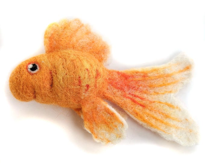 Needle Felted Large Goldfish in Orange Hanging Fish Decoration - Etsy