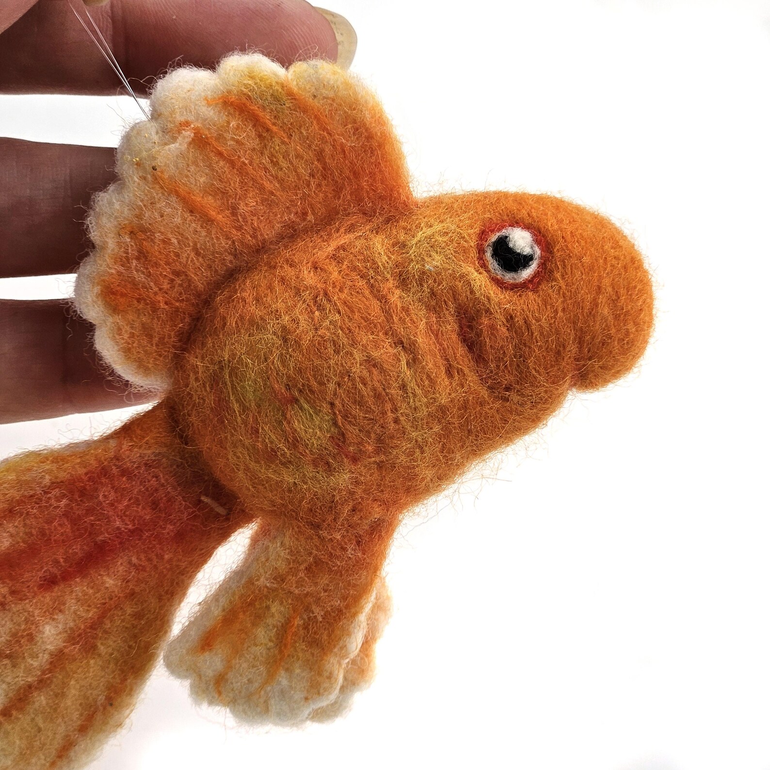 Needle Felted Large Goldfish in Orange Hanging Fish Decoration - Etsy