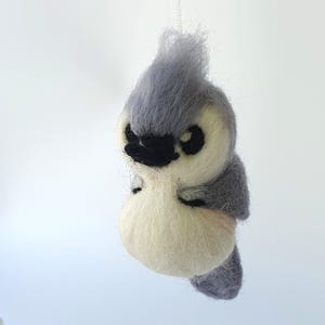 Tufted Titmouse Bird Needle Felted Hanging Decoration, Felt Bird - Etsy