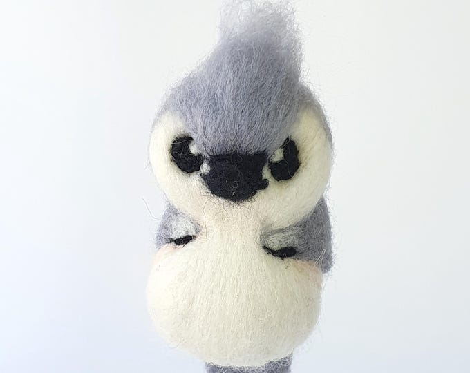 Tufted Titmouse Bird Needle Felted Hanging Decoration, Felt Bird - Etsy