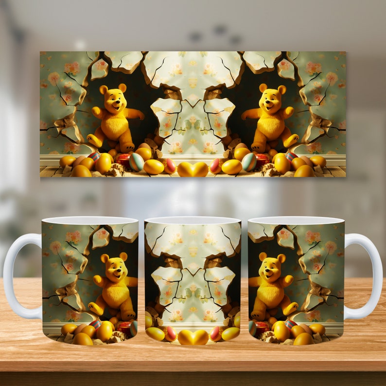 3D Inflated Effect Classic Cartoons Character Mug Wrap, 11 Oz & 15 Oz ...