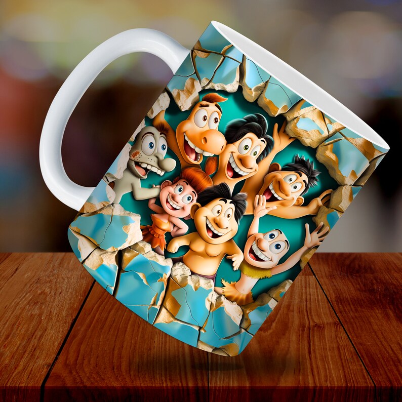 3D Effect Boys Classic Cartoons Character Mug Wrap, 11 Oz & 15 Oz Mug ...
