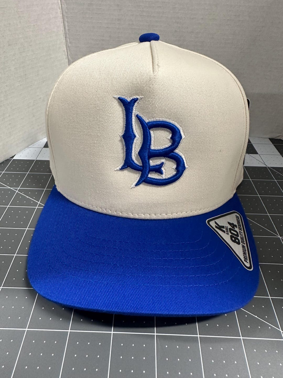 Long Beach Blur LB White Border Blue Bill Natural Hat Snap Back - Etsy