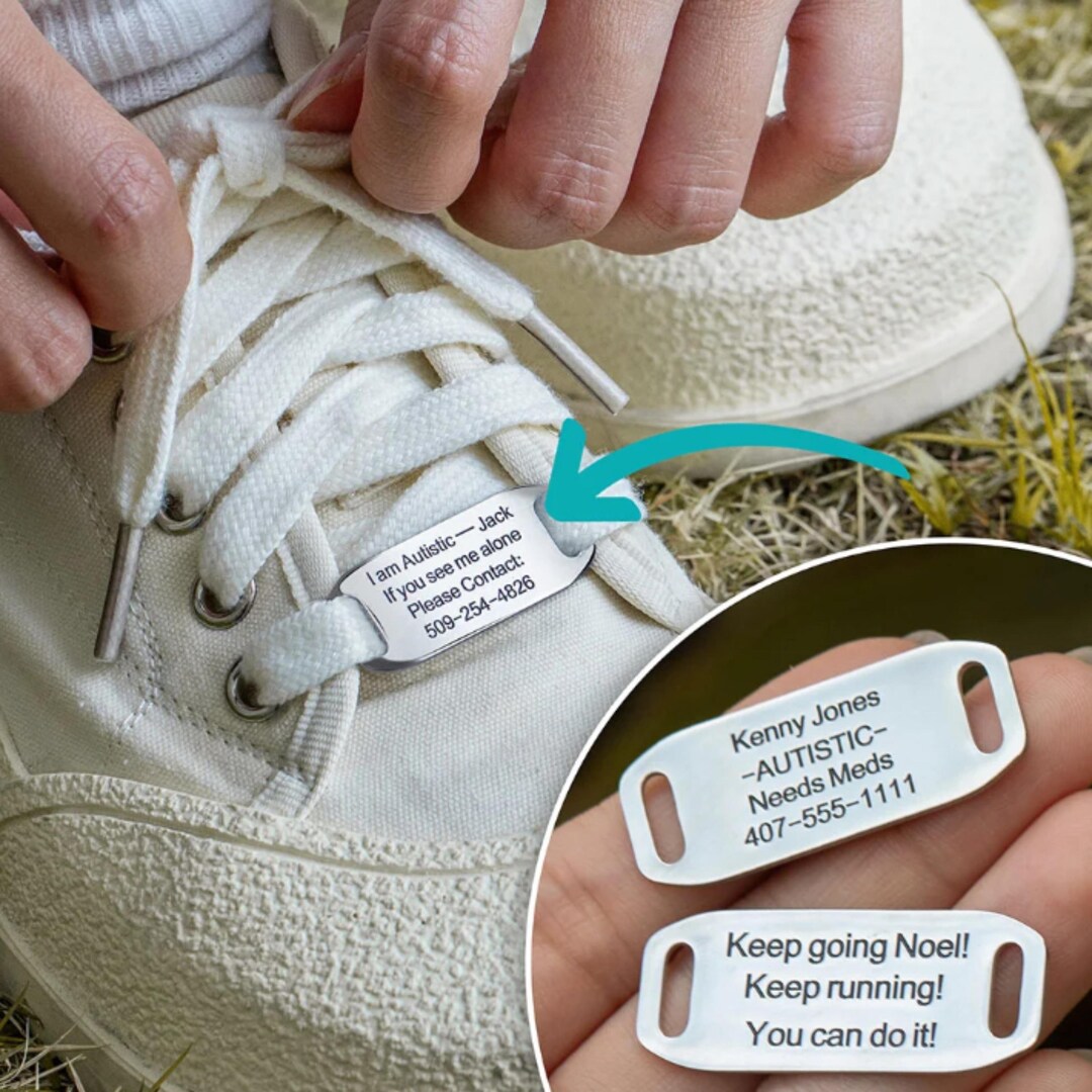 Custom Shoe Tags, Personalized Medical Alert ID Tag or Runners, Sports ...