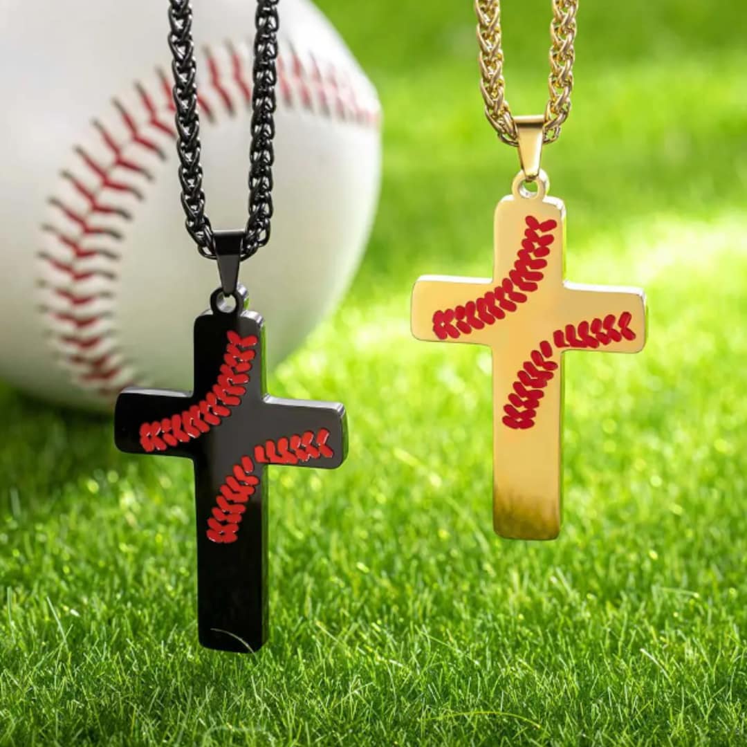 Custom Football Necklace, Engraved Cross Necklace, Sports Gifts for ...
