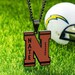 Custom Initial & Number Football Necklace, Personalized Sports Jewelry ...