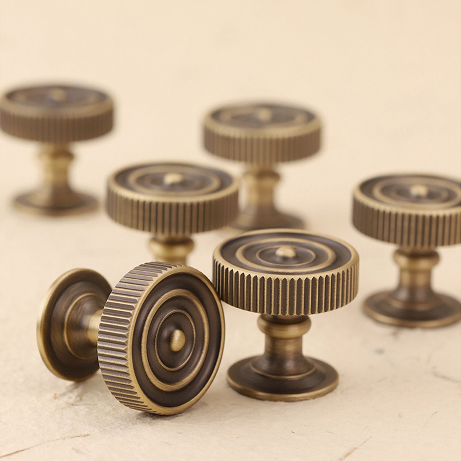 Antique Brass Knobs Knurled Texture Antique Gold Dresser Knobs Aged Brass Knobs Brass Drawer ...