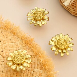 Gold Flower Knobs Brass Dresser Knobs Decorative Knobs for Cabinets Whimsical Knobs Unique ...