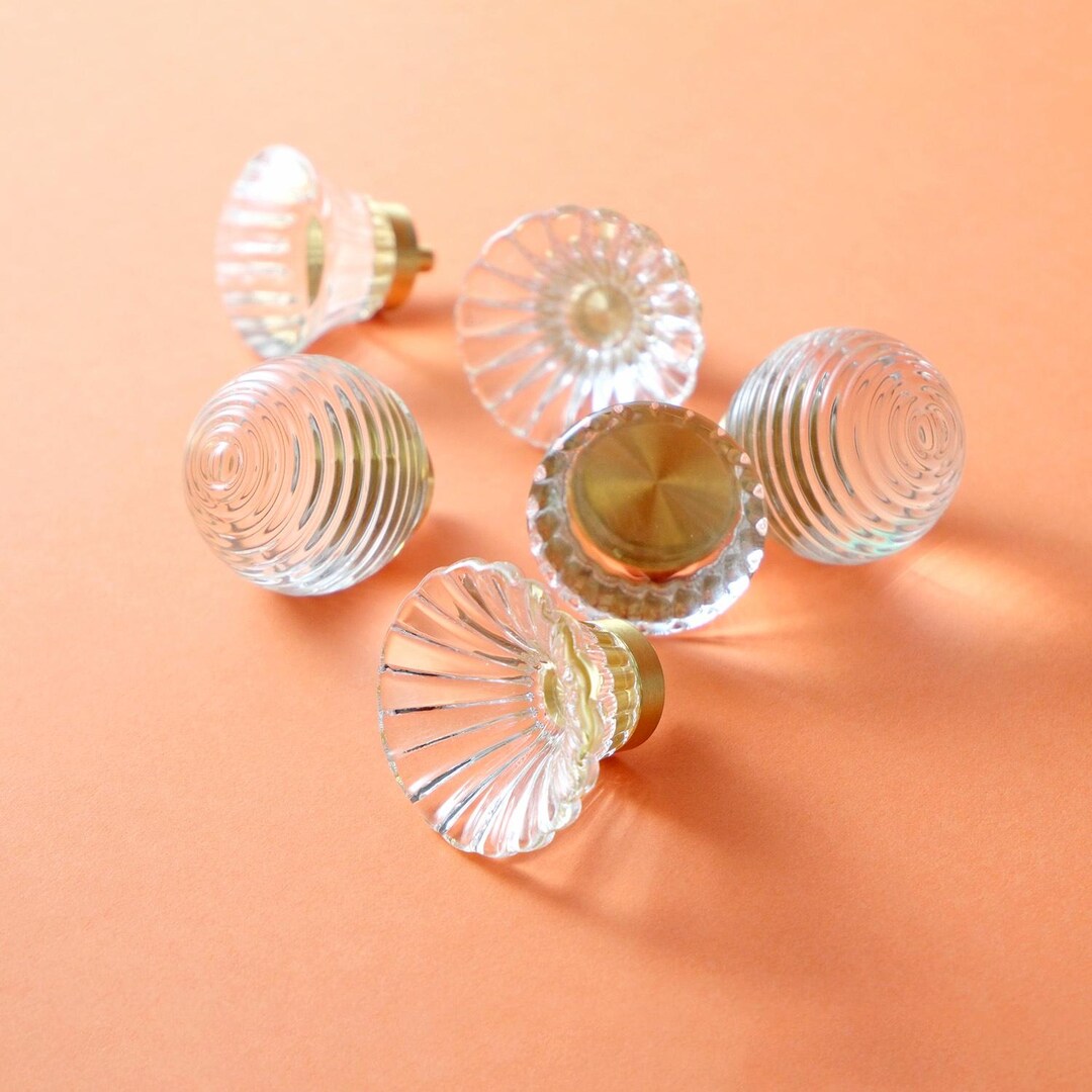 Art Deco Crystal Cabinet Knobs | Transparent Glass Dresser Knobs | Nursery Cabinet Knobs ...