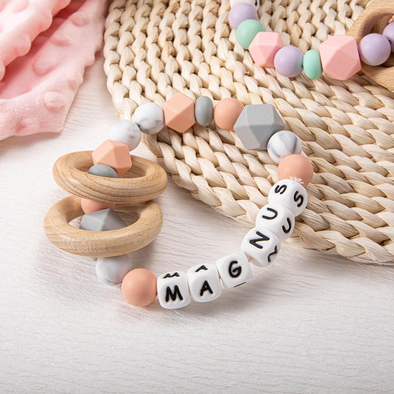 Personalised Baby Sensory Toy, Fiddle Toy, Personalised Gift, Baby ...