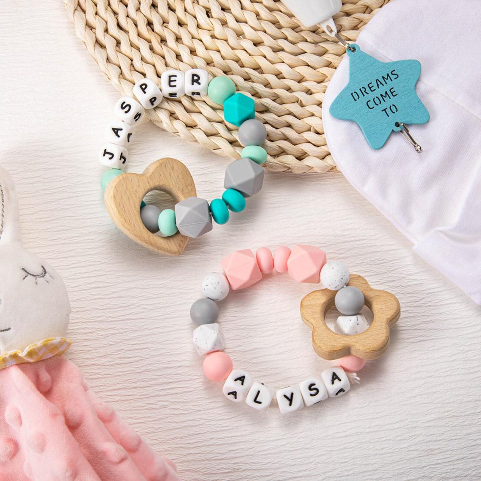 Personalised Baby Sensory Toy, Fiddle Toy, Personalised Gift, Baby ...