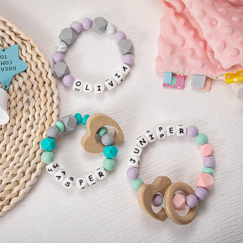 Personalised Baby Sensory Toy, Fiddle Toy, Personalised Gift, Baby ...