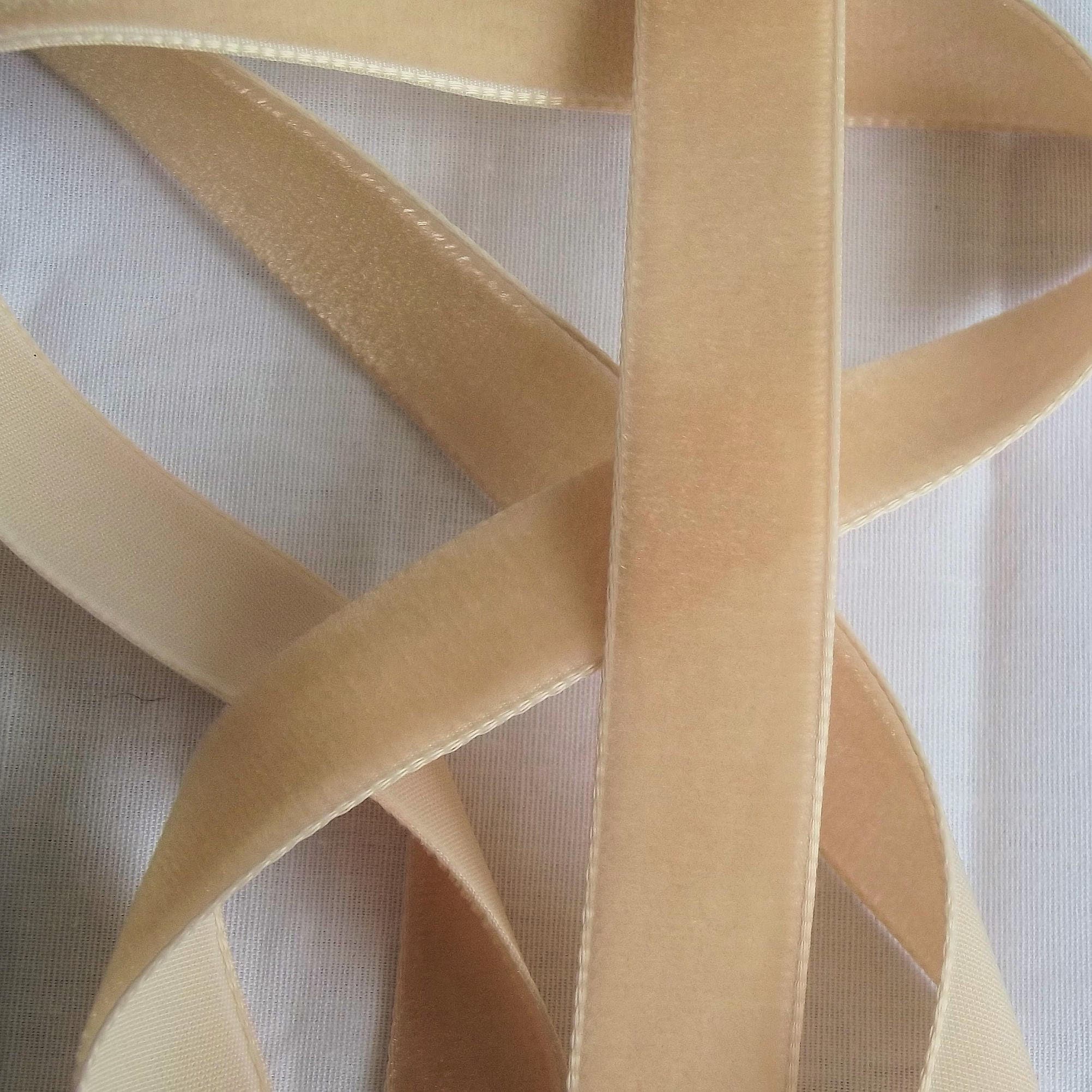 Beige ribbon Beige velvet Ribbon Velvet Ribbons Berisfords | Etsy
