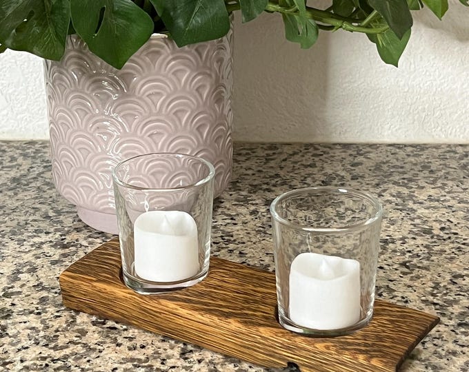 Handcrafted Reclaimed Wine Stave Candle Holder - Etsy