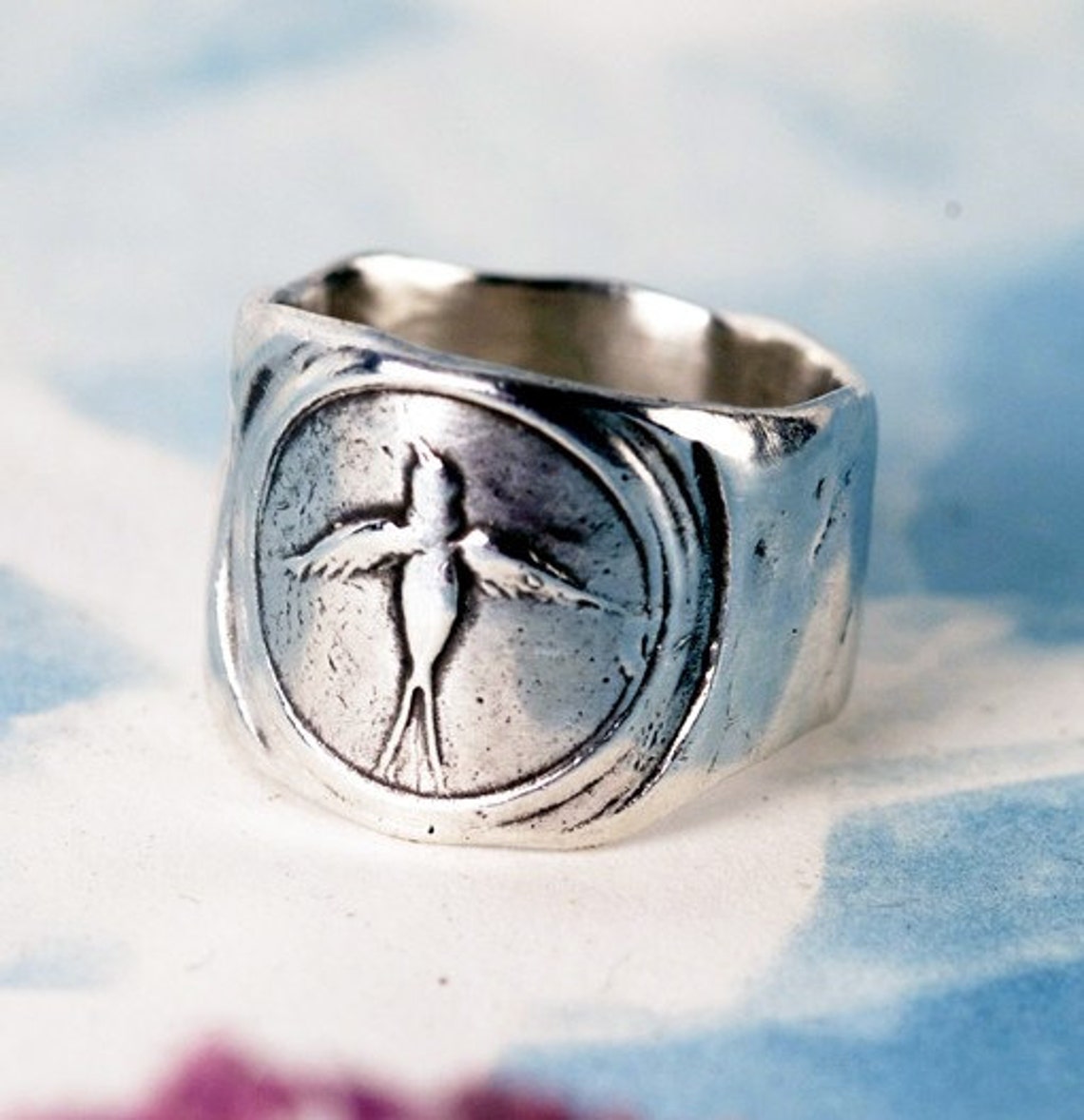 Bird Stamp Ring - Etsy