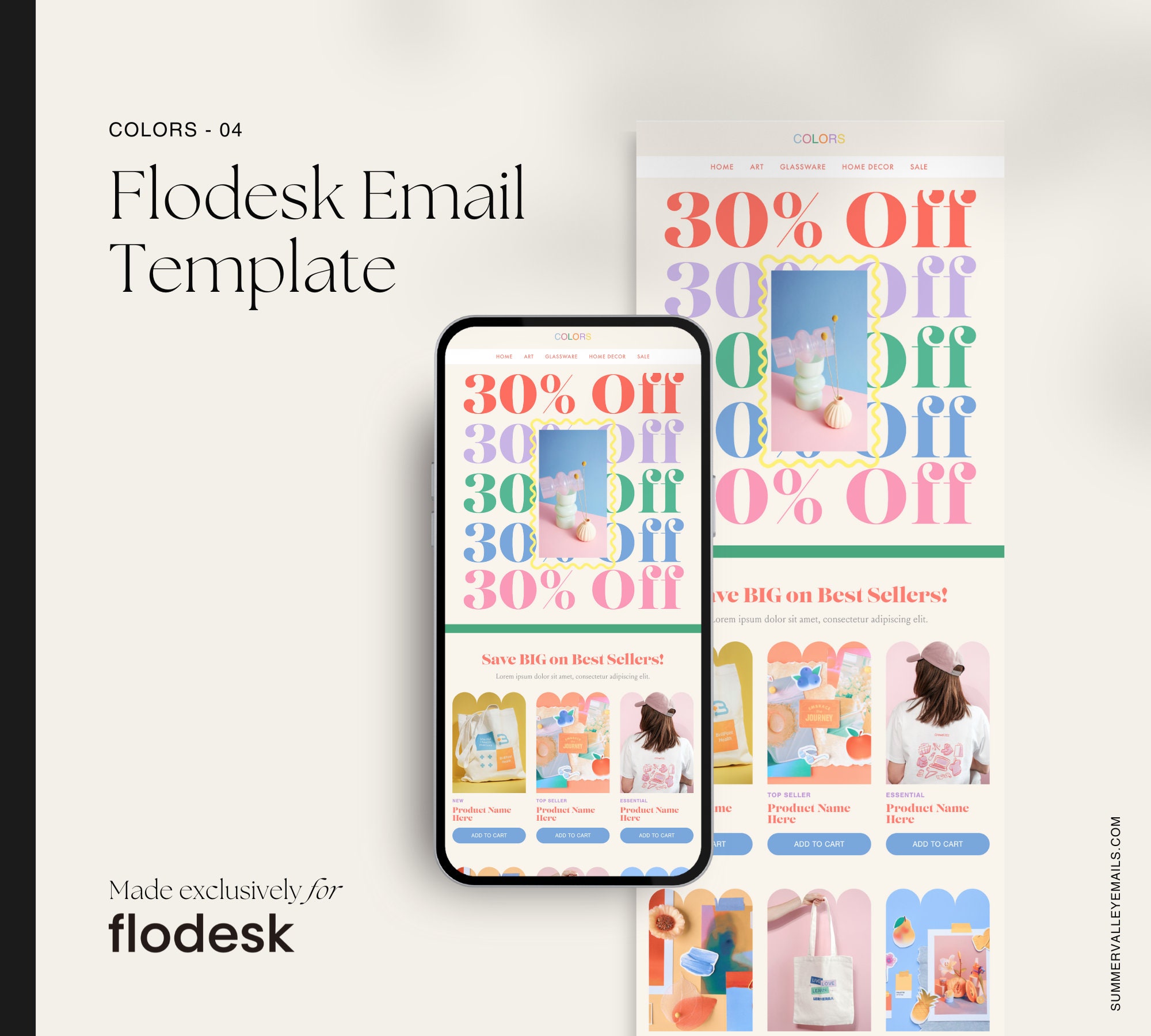 Colors 04 Flodesk Email Template Playful, Colorful, Fun Flodesk Email ...