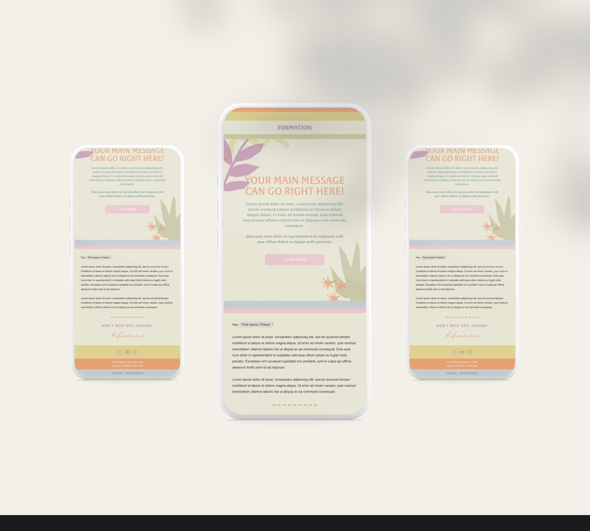 Formation 01 - Flodesk Email Template | Abstract, Organic & Colorful ...