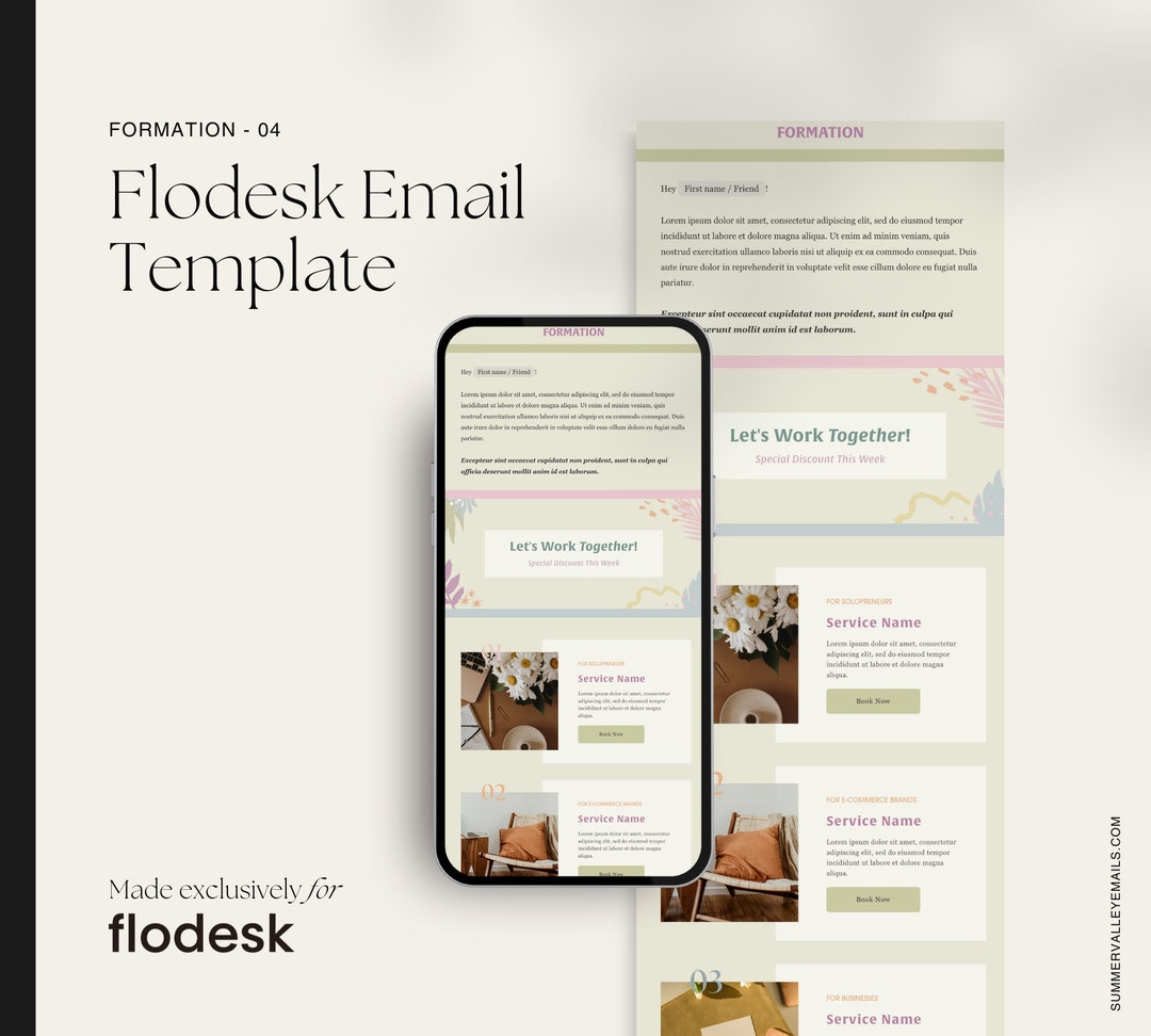 Formation 04 - Flodesk Email Template | Abstract, Organic & Colorful Flodesk Email Template - Etsy