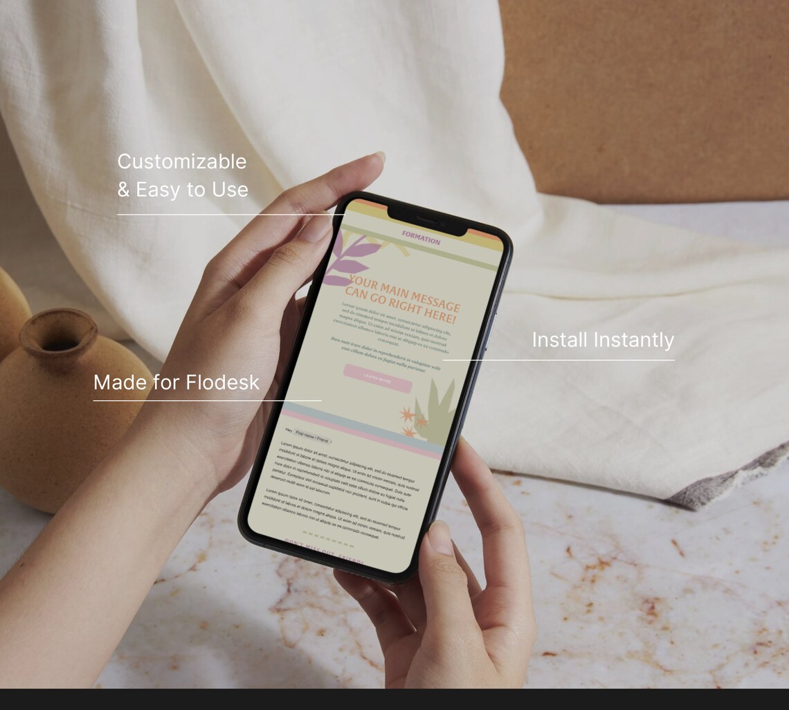 Formation 01 - Flodesk Email Template | Abstract, Organic & Colorful ...