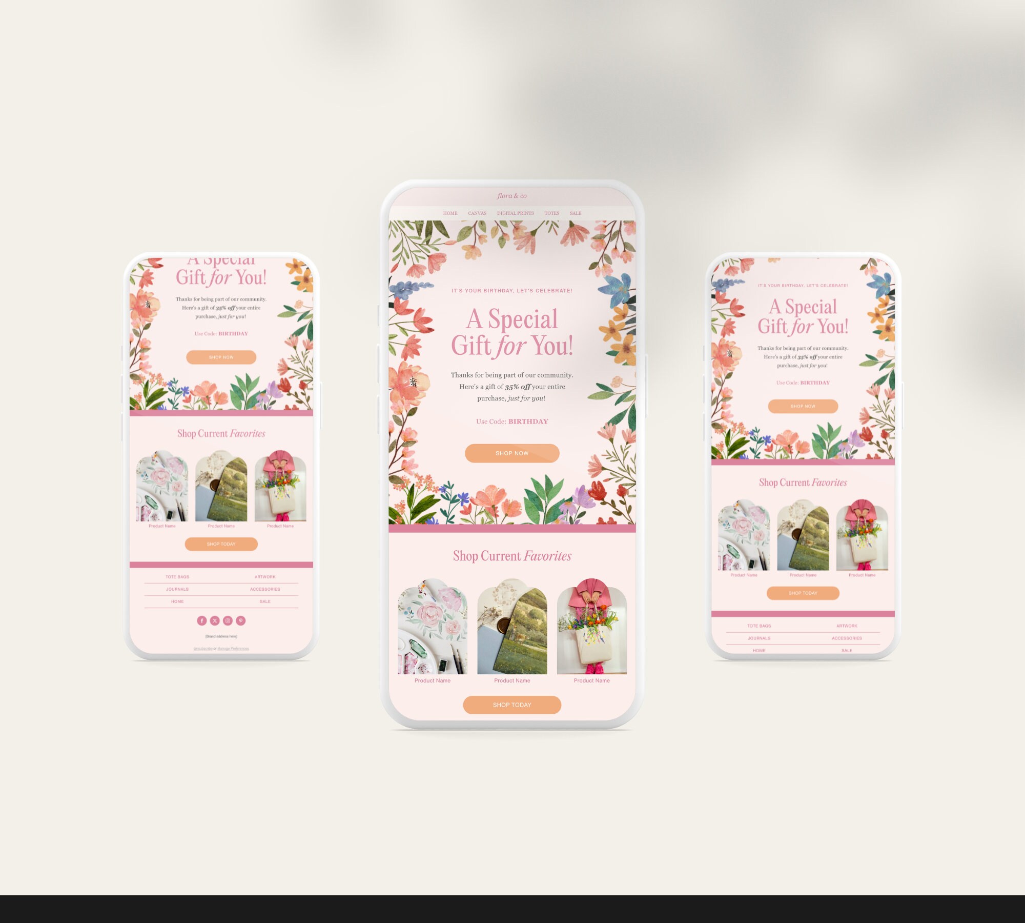 Flora 04 - Flodesk Email Template | Pretty, Artsy, Modern Flodesk Email ...