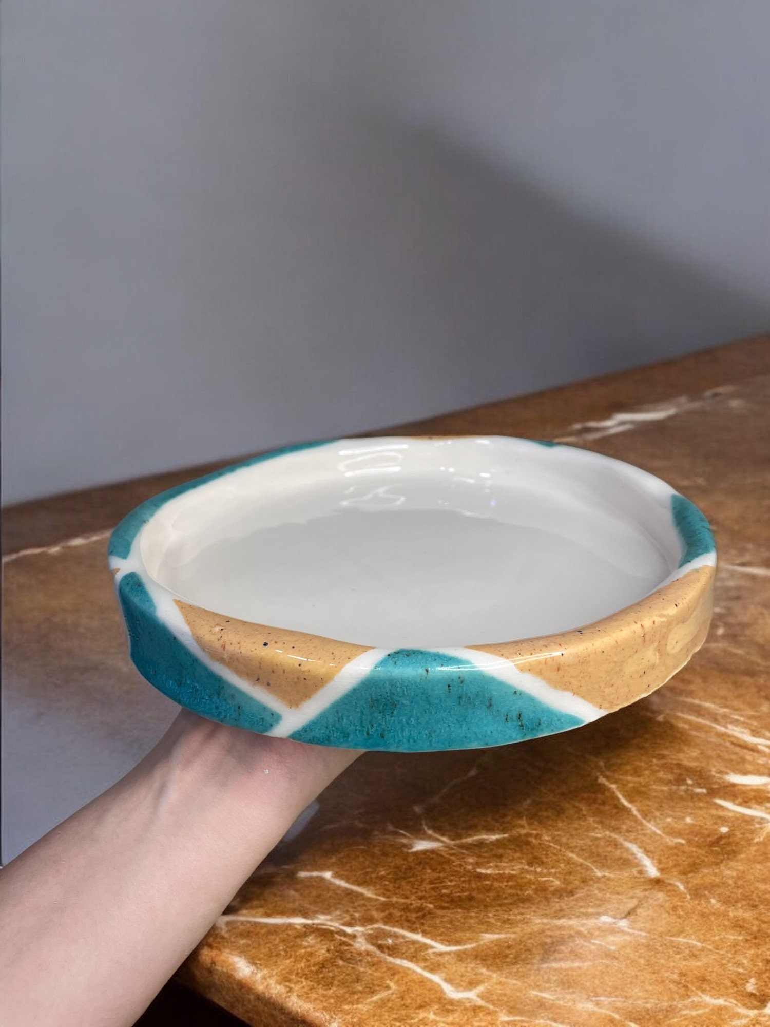 Unique Handmade Pottery,ceramic Plates,cereal Bowl,salad Bowl,clay ...