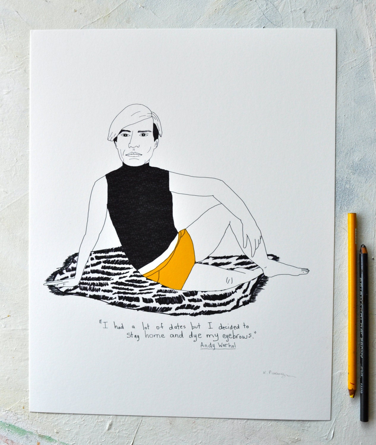 Print Art Artist Andy Warhol Quote Artist Gift Quirky - Etsy