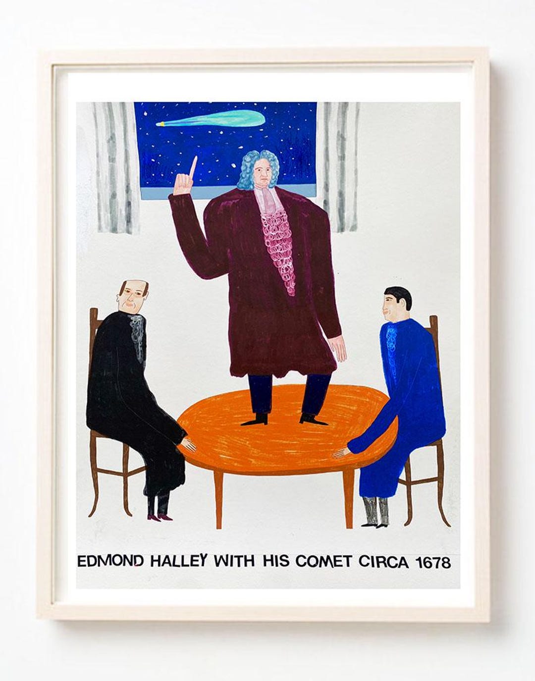 Edmond Halley Comet Art Print: Quirky Astronomy Poster (13x19) - Etsy
