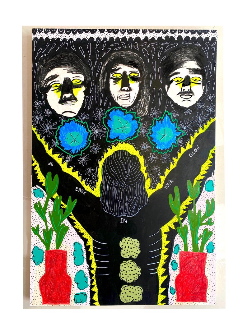 Original Mixed Media, We Bask in Your Glow - Etsy